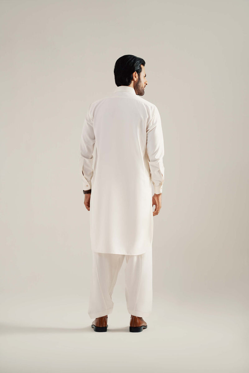 Pearl White Shalwar Kameez – Dandy Designs