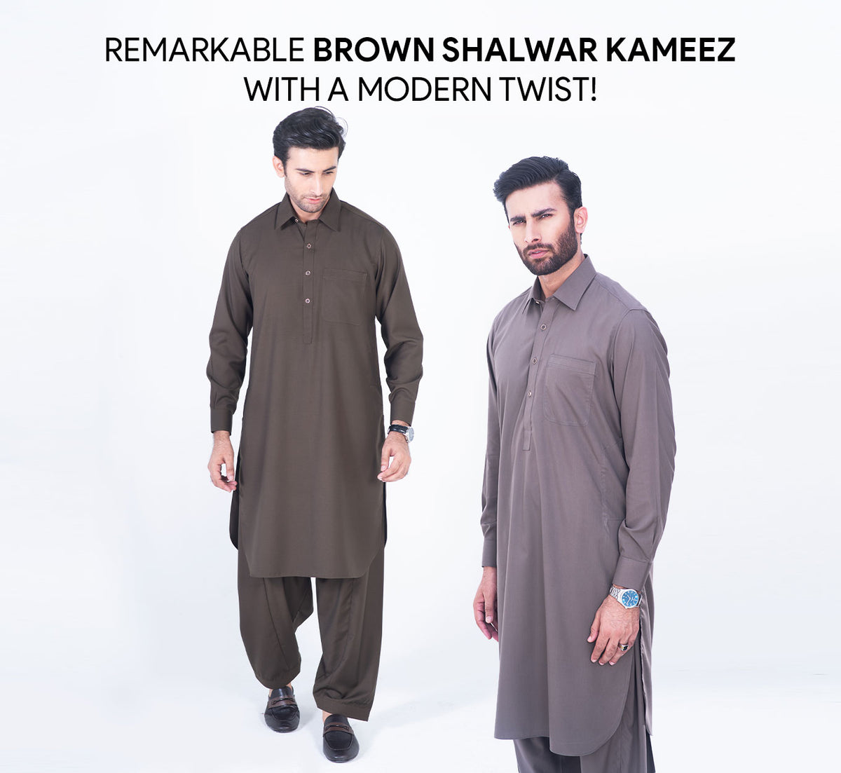 Remarkable Brown Shalwar Kameez with a Modern Twist! – Dandy Designs